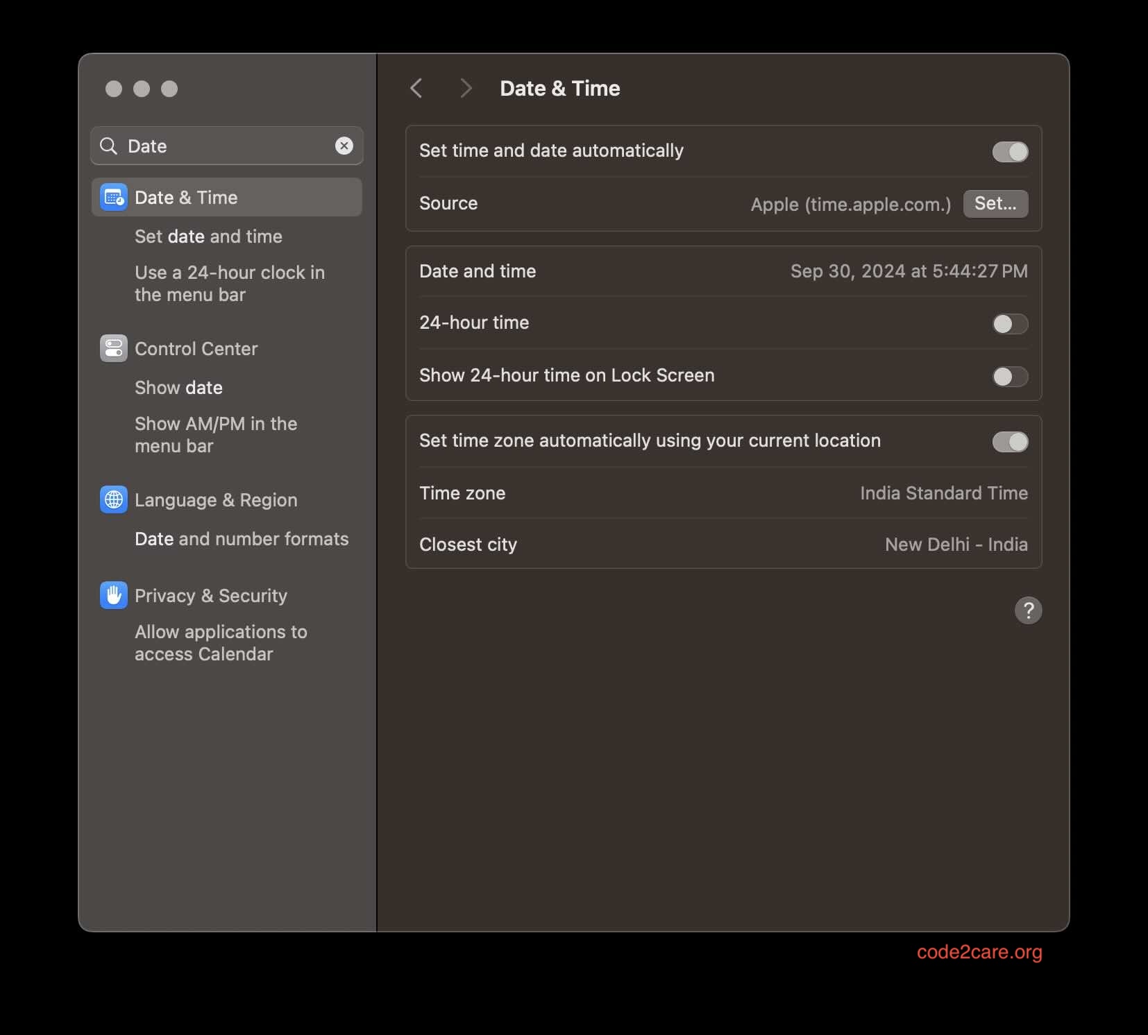 How to Check Time Zone on macOS | Code2care